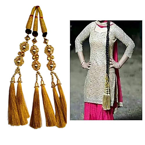 Buy Creative Space Punjabi Style Paranda Hair Accessory - Golden Flower ...