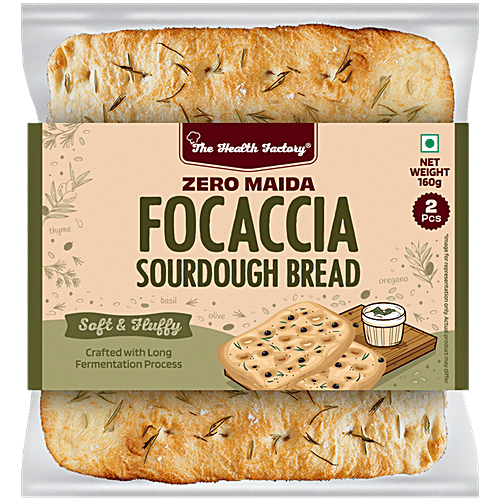 Buy The Health Factory Zero Maida Focaccia Sourdough Bread Online at ...