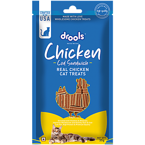 Buy Drools Cod Sandwich Real Chicken Cat Treats Online at Best Price of ...