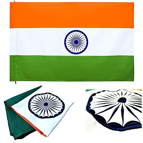 Buy Pearlfiesta 100% Pure Khadi Indian Flag - Har Ghar Tiranga, 50 x 76 ...