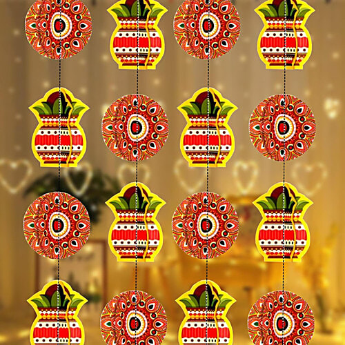 Buy Pearlfiesta Decoration Kalash Rangoli Paper Frills 3D Online at ...