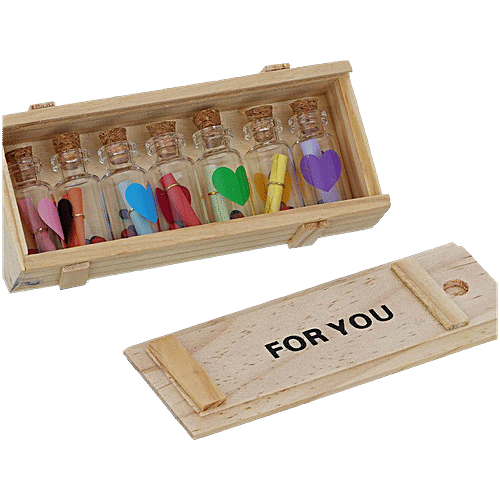 Buy eCraftIndia Brown Wooden Box "For You" With 7 Personal Messages ...
