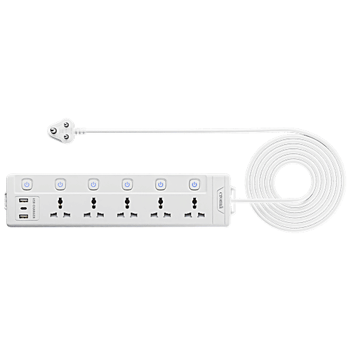 Buy Croma Croma 6 Amps 5 Sockets Surge Protector (2 Meters, Child ...