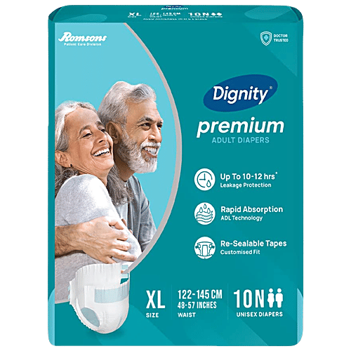 Buy Dignity Premium Adult Diapers - XL, 122-145 cm Online at Best Price ...
