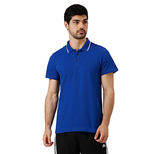 Buy Adidas Base Cor Polo M - Blue Online at Best Price of Rs 1399 ...