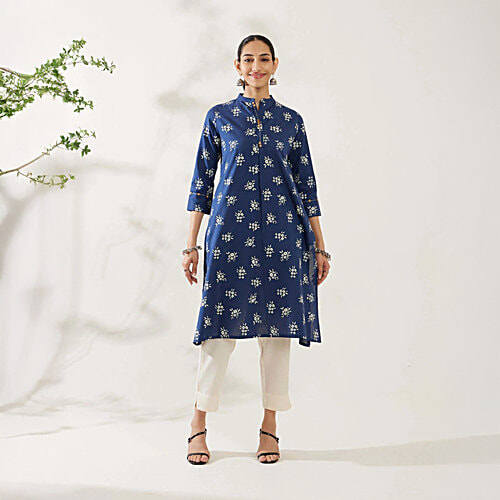 Buy Daali Navy Printed Straight Kurta Online at Best Price of Rs 749 ...