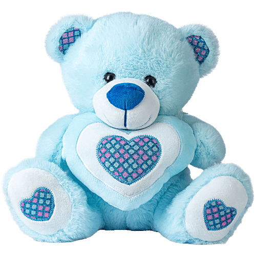 Buy Dimpy Stuff Blue Teddy Bear Holding Sparkle Heart Online at Best ...