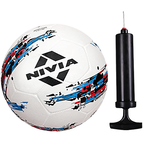 Buy Nivia Storm Moulded Football Size 5 With Ball Pump - White Online ...