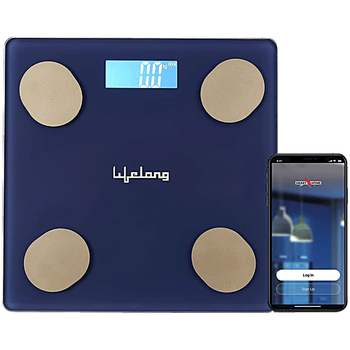 Buy Lifelong Smart BMI Weighing Scale - With 13 Body Parameters, Blue ...
