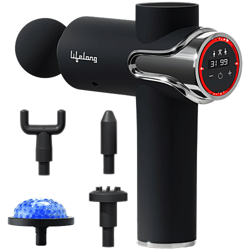 Buy Lifelong Full Body Gun Massager With 5 Heads - 3 Modes, 99 ...