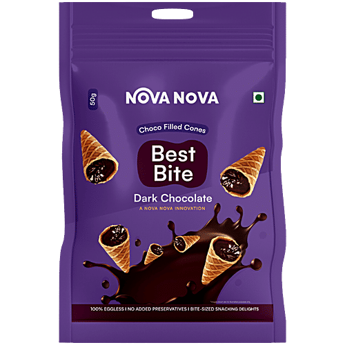 Buy Nova Nova Best Bite Dark Chocolate Choco Filled Cones Online at ...