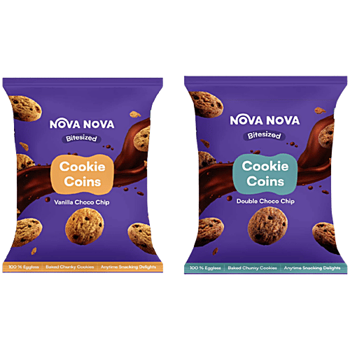 Buy Nova Nova Cookie Coins Vanilla & Double Choco Chip Online at Best Price of Rs 45 - bigbasket