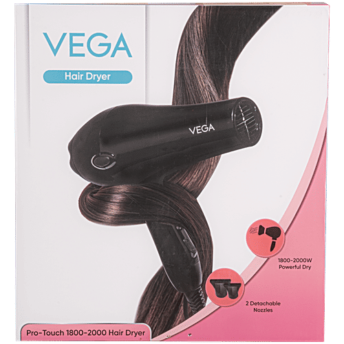 Buy Vega Hair Dryer VHDP-02 - Pro Touch 1800-2000W, 2 Heat/2 Speed ...