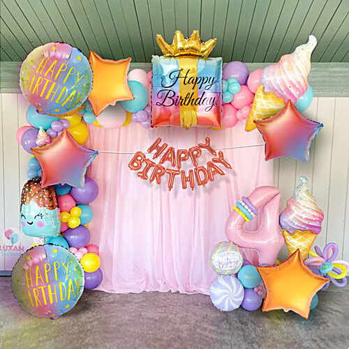 Buy DP Foil Balloons - Square, Star & Round Happy Birthday Print Online ...