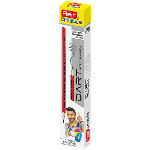 Buy Flair Creative Dart Extra Dark Pencils - With Eraser + Sharpener ...