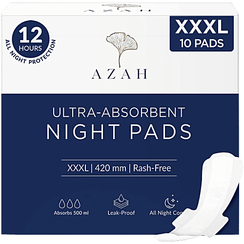 Buy Azah Rash Free Ultra-Absorbent Night Pads - XXXL Online at Best ...