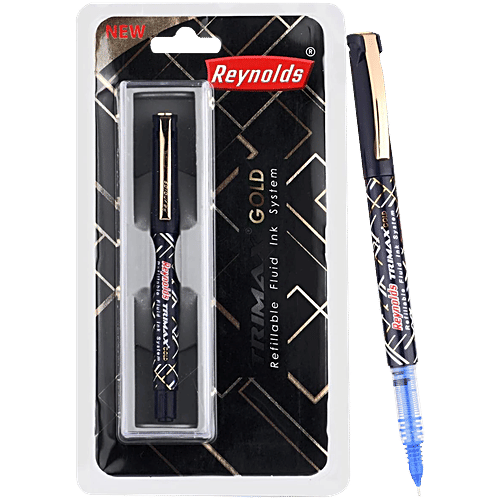 Buy Reynolds Trimax Gold Roller Ball Pen Set - Blue Online at Best ...