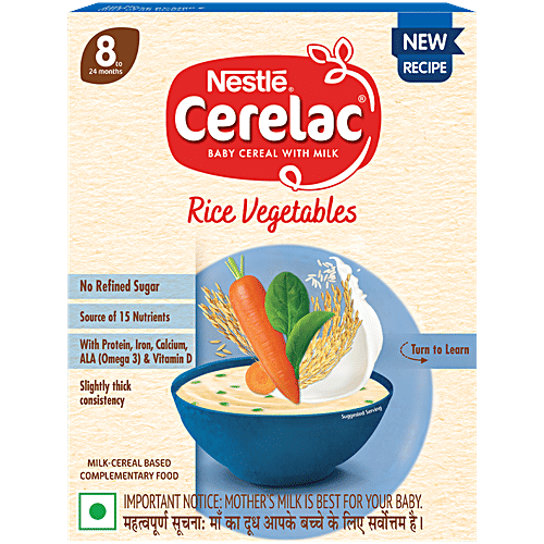 Buy Nestle Cerelac Rice Vegetables Baby Cereal - No Refined Sugar, 8-24 ...