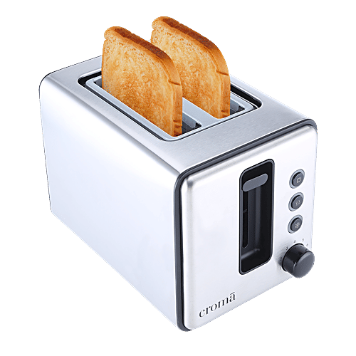 Buy Croma 750W 2 Slice Pop-Up Toaster With Reheat Function - Silver ...