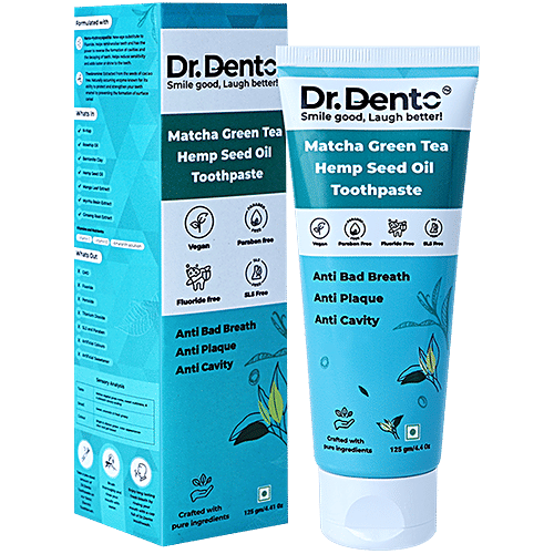 Buy Dr.Dento Matcha Green Tea Hemp Seed Oil Toothpaste Online at Best Price of Rs 248.17 - bigbasket