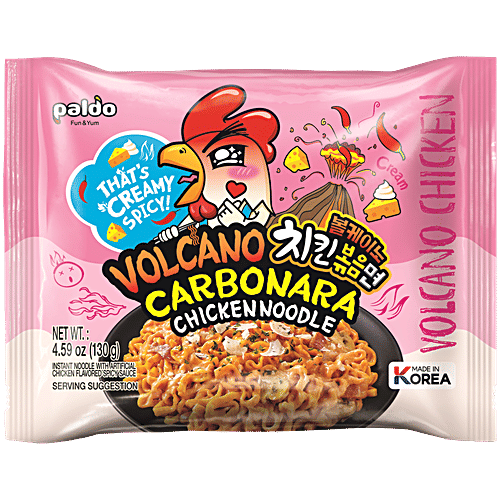 Buy Paldo Volcano Carbonara Instant Korean Chicken Noodle Online at Best Price of Rs 141.08 ...