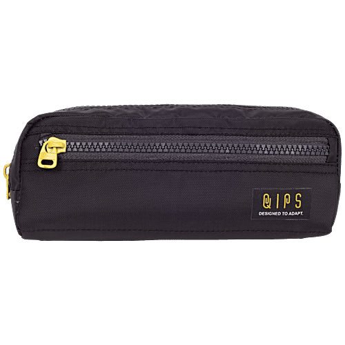 Buy QIPS Dual Compartment Polyester Zip Closure Solid Pencil Bag ...