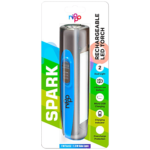 Buy Nippo Spark Rechargeable 1W LED Torch With 1.5W Side Light - Micro ...
