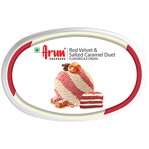 Buy Arun Icecreams Red Velvet & Salted Caramel Duet Flavoured Ice Cream ...