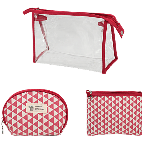Buy DP Multipurpose Travel Pouch Set - Triangle Print, Red Online at ...