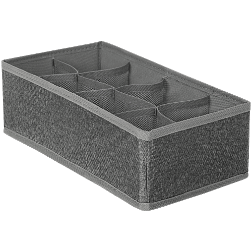 Buy DP Linen Foldable Storage Box - 8 Partition, Grey Online at Best ...