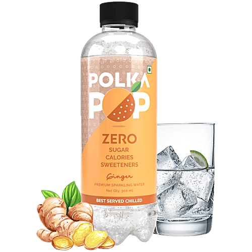Buy Polka Pop Zero Sugar Ginger Flavoured Premium Sparkling Water Online at Best Price of Rs 40 ...