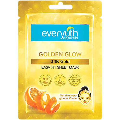 Buy Everyuth Naturals Golden Glow 24K Gold Face Sheet Mask Online at ...