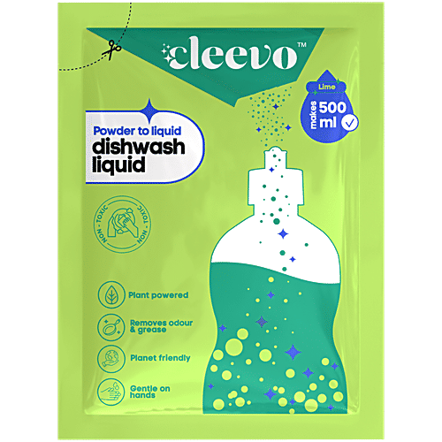 Buy Cleevo Powder To Liquid Dishwash Cleaner - Lime Online at Best ...