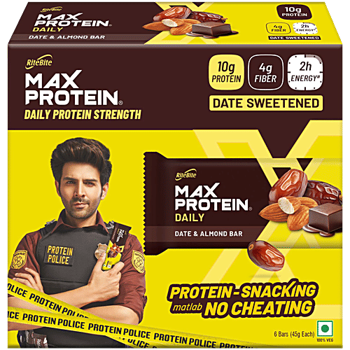 Buy RiteBite Max Protein Max Protein Daily Date & Almond Protein Bar ...