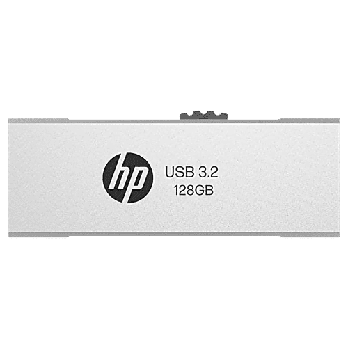 Buy Hewlett Packard 818 W 128 GB USB 3.2 Flash Drive - Built In Keyring Loop, 8Y6T0AA, Silver ...