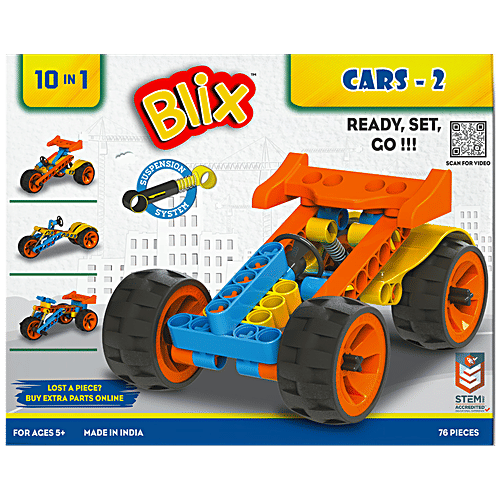 Buy Blix Cars 2 Robotics Assembly STEM Toy For Kids With Suspension ...
