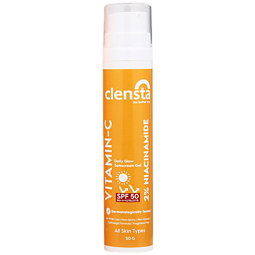Buy Clensta Vitamin C Daily Glow Sunscreen Gel - SPF 50+++ UVA/UVB ...