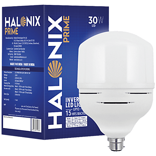 Buy Halonix Rechargeable Emergency Inverter LED Bulb 30W - White, B22 ...