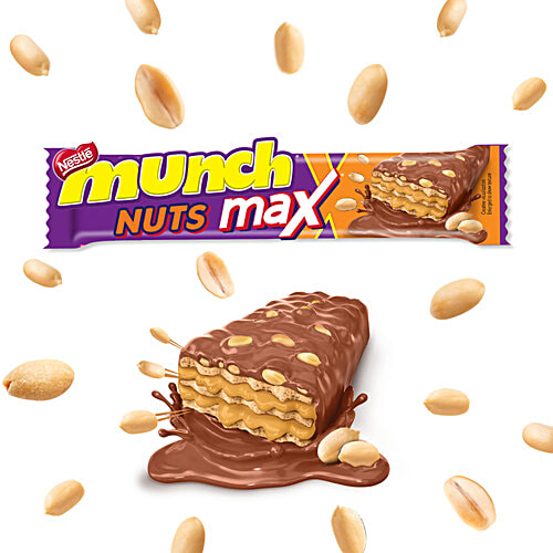 Buy Nestle Munch Max Nuts Double Choco Coated Wafer Bar Online at Best ...