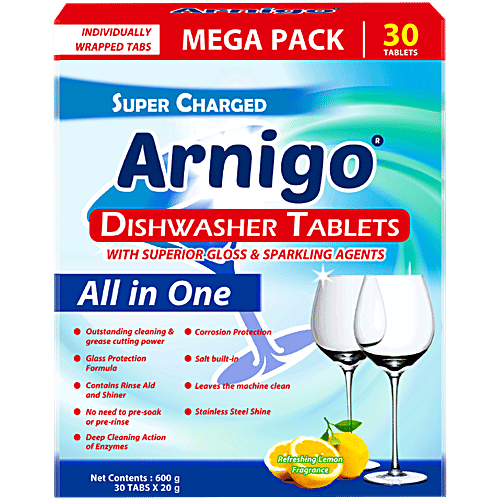 Buy ARNIGO Lemon Fragrance All In One Dishwasher Tablets Online at Best ...