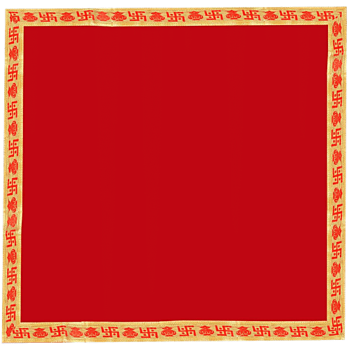 Buy Creative Space Red Velvet Pooja Cloth Aasan For Mandir With Golden ...