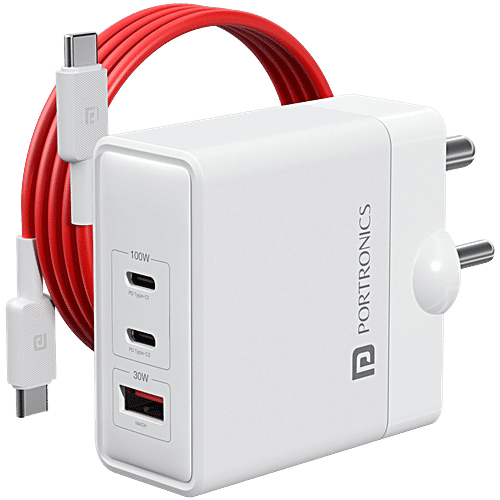 Buy Portronics 100W Adapto 100 GaN Fast Charging Triple Port Adaptor ...