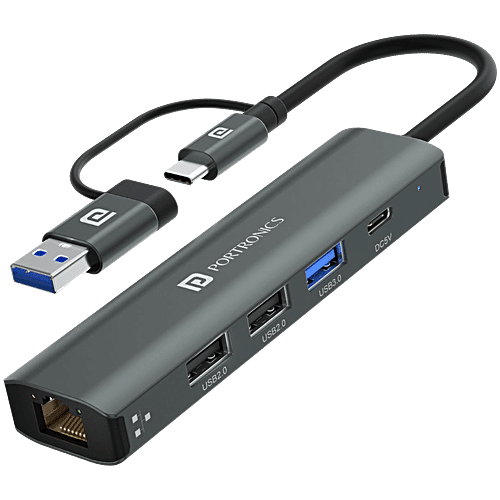 Buy Portronics Mport Edge 5 Ports Dual USB Hub - Superfast USB 3.0 ...