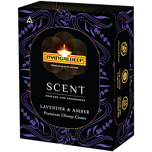 Buy Mangaldeep Scent Premium Dhoop Cones - Lavender & Amber Online at ...