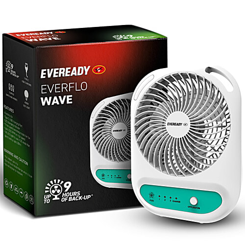 Buy Eveready Everflo Wave Rechargeable Fan - FE05, White & Green Colour ...