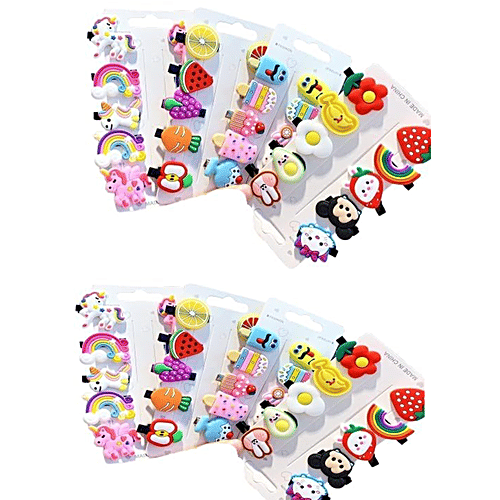 Buy Pearlfiesta Mini Emoji Cartoon Hair Clips Set For Kids & Girls ...