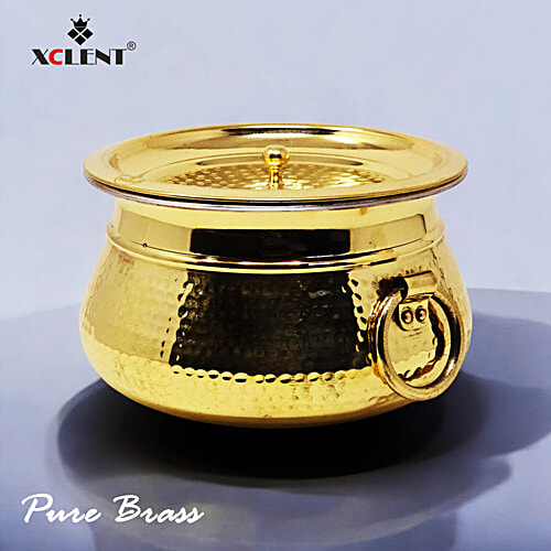Buy Xclent High Quality Brass Pital Mughlai Pot - With Lid Online at ...