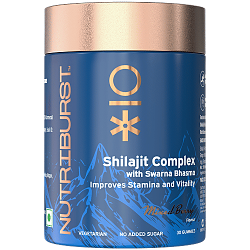 Buy Nutriburst Mixed Berry Flavour Shilajit Complex With Swarna Bhasma ...