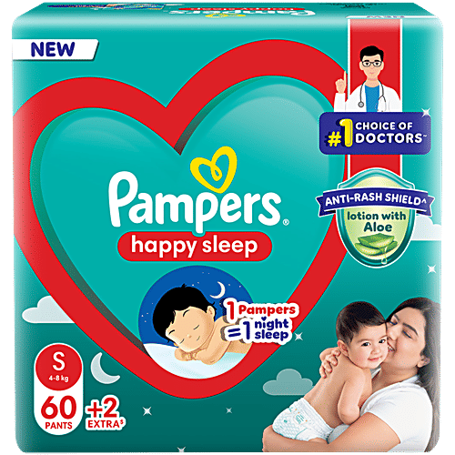 Buy Pampers Happy Sleep Pant Style Baby Diapers - Small, 4-8 Kg Online ...