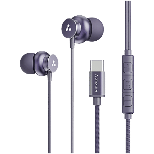 Buy Ambrane Stringz 38C Purple 1.2 m Wired Type-C In-Ear Earphones With In-Line Mic Online at ...